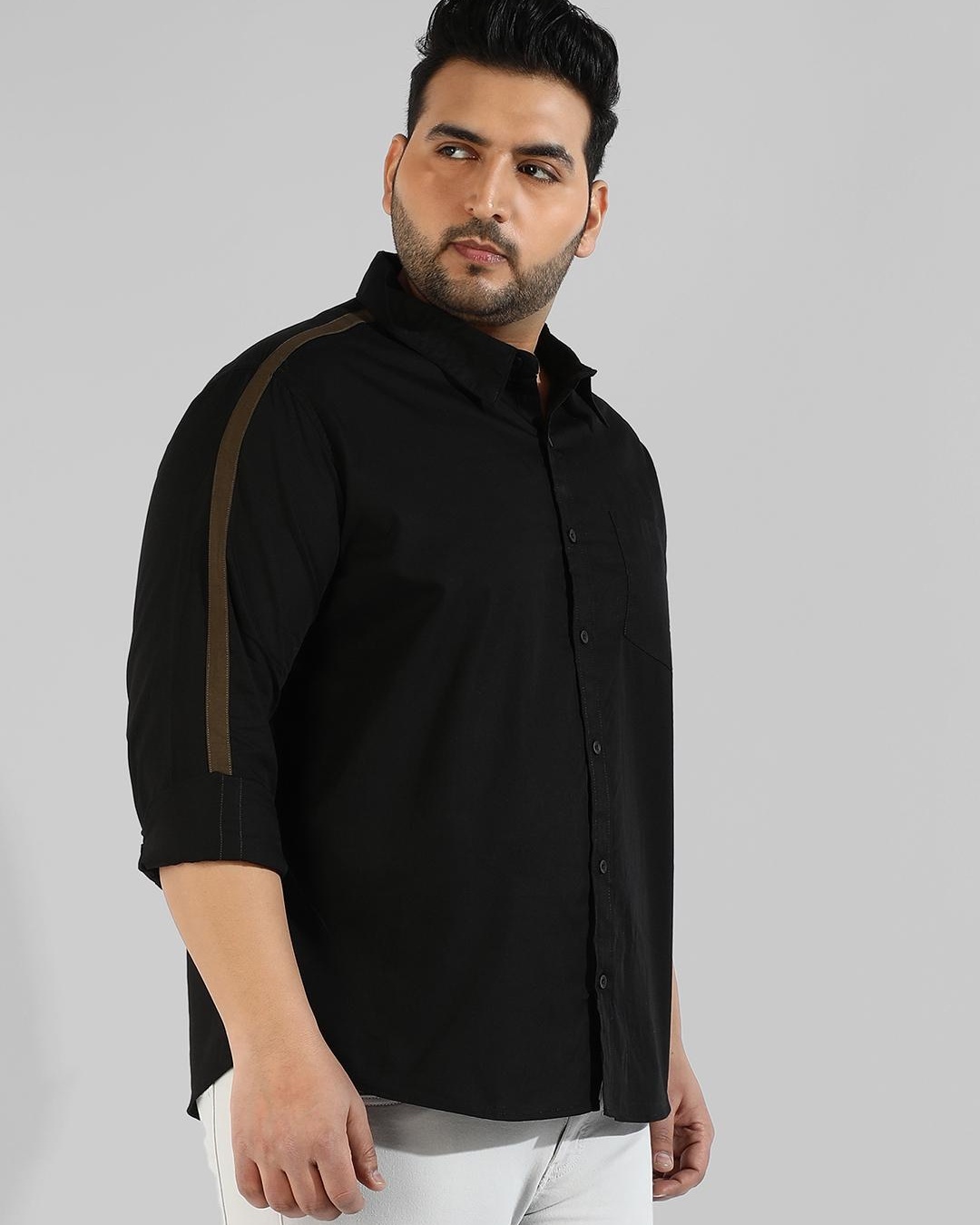 Buy Men's Black Plus Size Shirt Online at Bewakoof