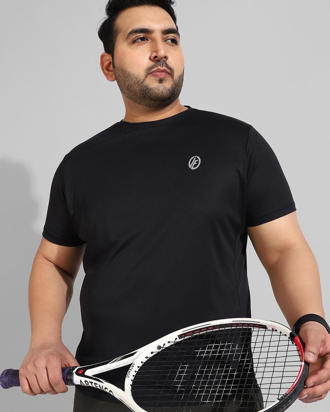 Buy Men's Black Plus Size T-shirt Online at Bewakoof