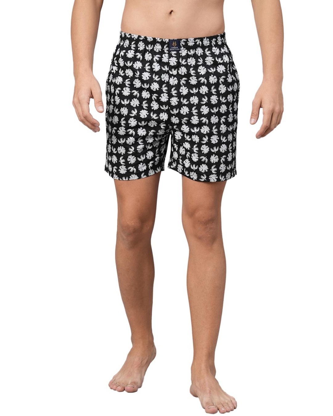 Buy Men's Black Printed Relaxed Fit Boxers Online in India at Bewakoof