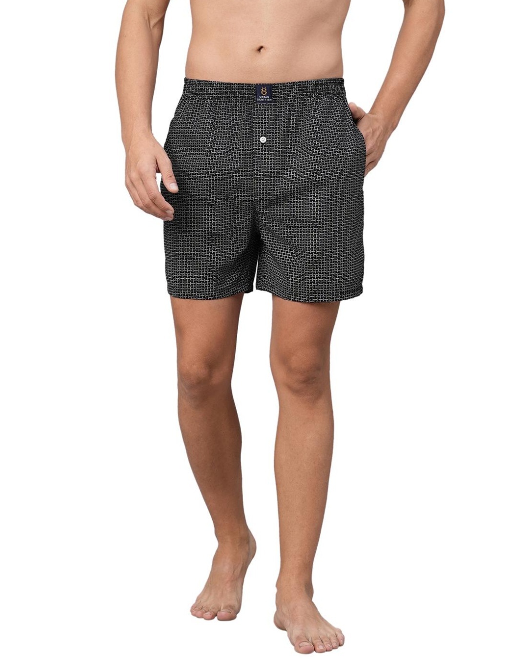 Buy Men's Black Printed Relaxed Fit Boxers Online in India at Bewakoof