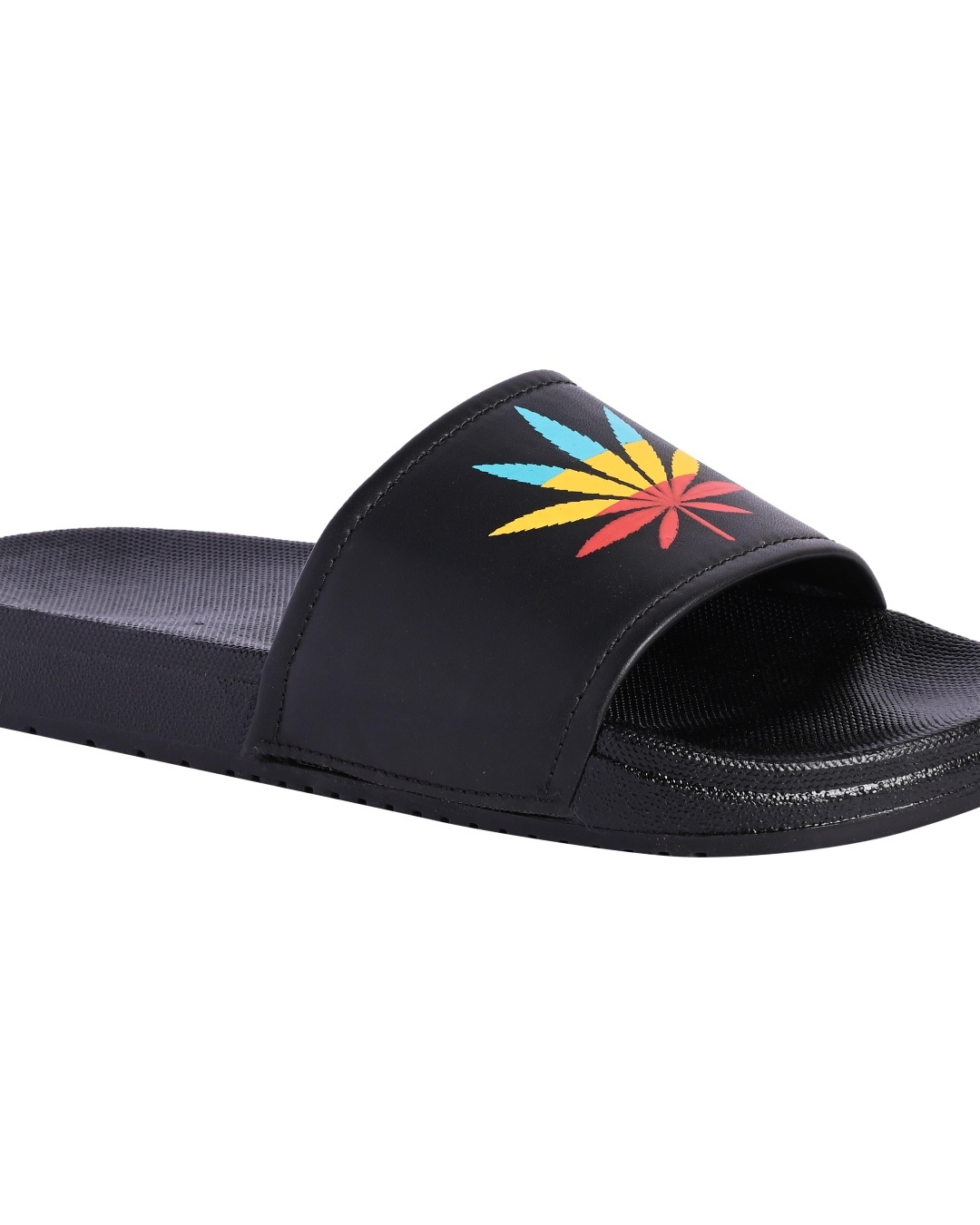 Buy Men's Black Printed Sliders Online in India at Bewakoof