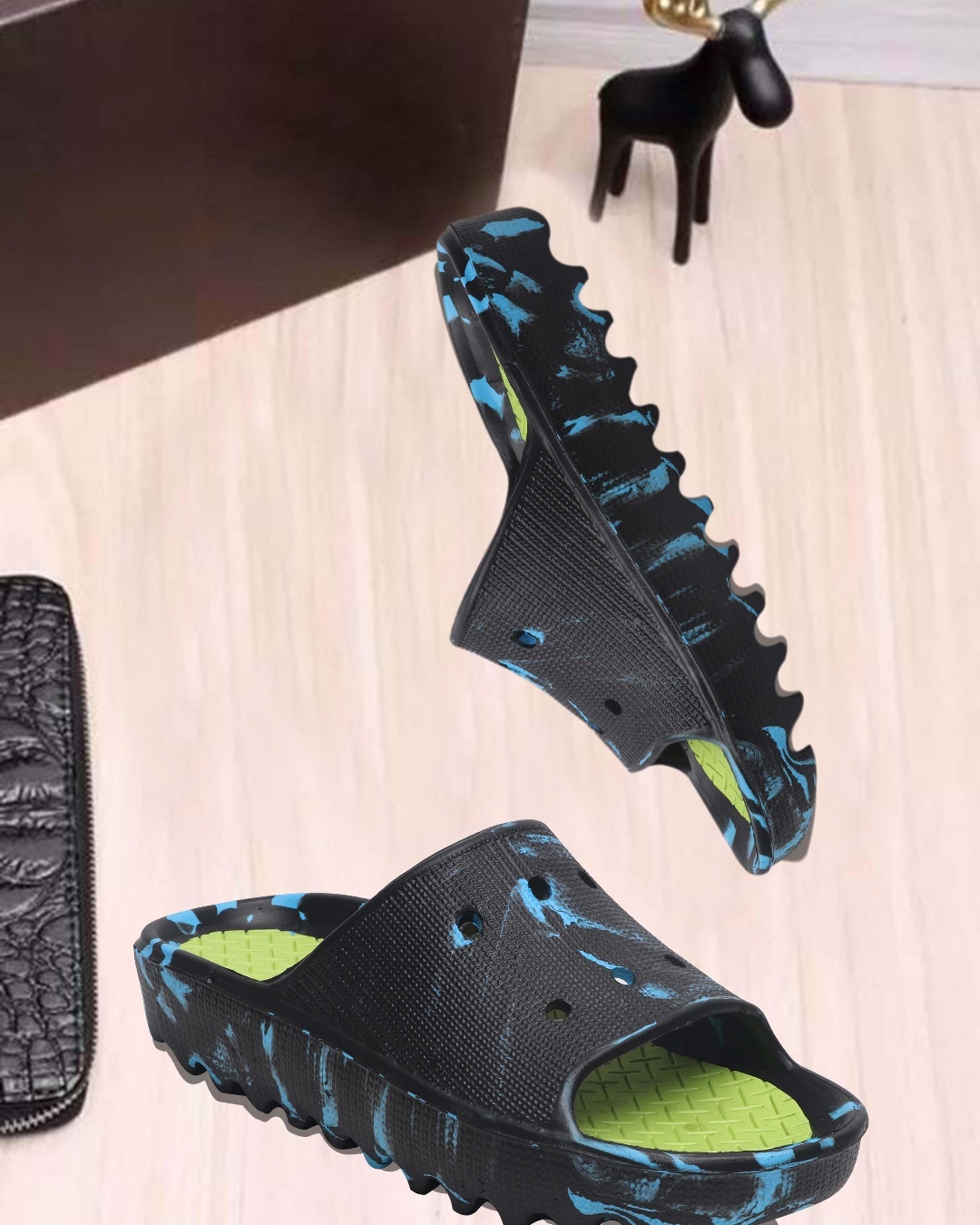 Buy Men's Black Printed Sliders Online in India at Bewakoof