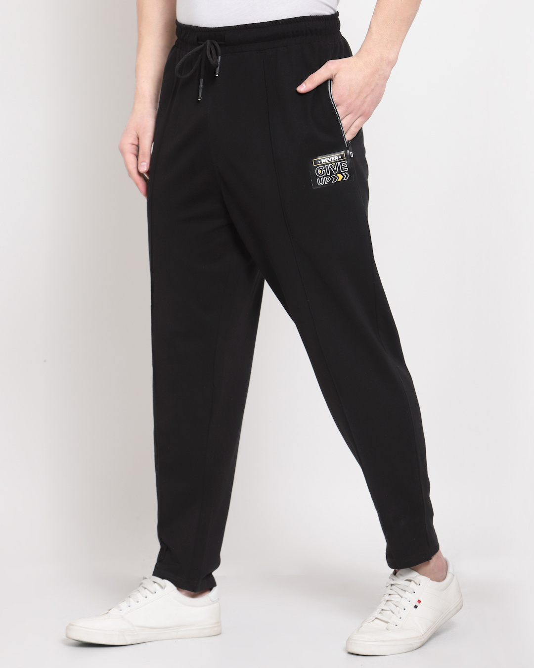 Buy Men's Black Printed Track Pants Online at Bewakoof