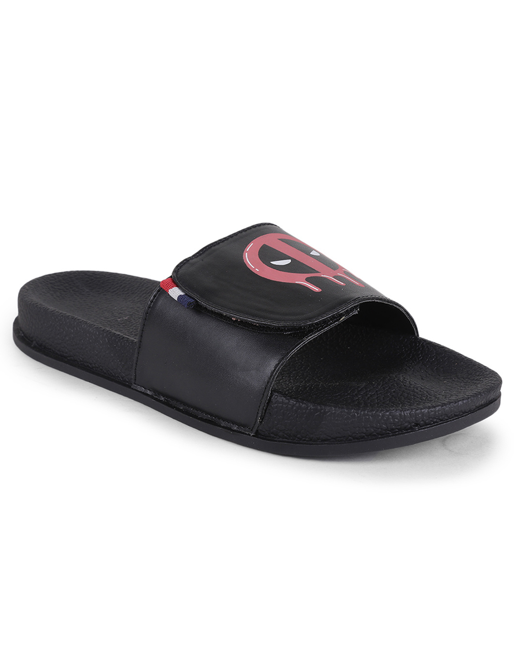 Buy Men's Black Printed Velcro Sliders Online in India at Bewakoof
