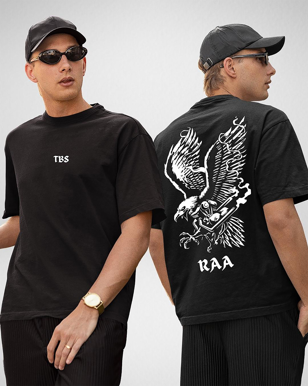 Buy Men's Black Raa Graphic Printed Oversized T-shirt Online at Bewakoof