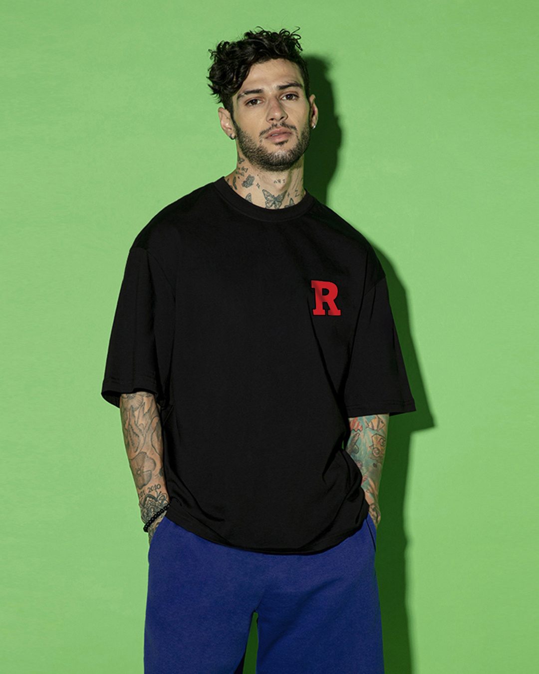 Buy Men's Black Raphael Graphic Printed Oversized T-shirt Online at ...