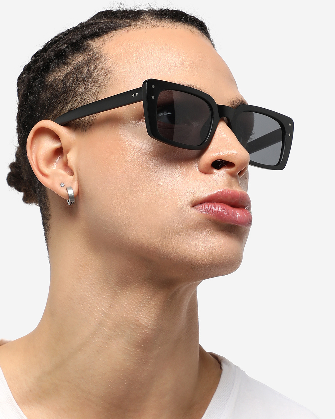 Buy Men's Black Rectangle Polarised Lens Sunglasses Online in India at ...