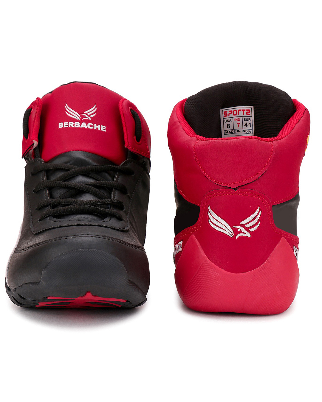 Buy Men's Black & Red Color Block Sports Shoes Online in India at Bewakoof