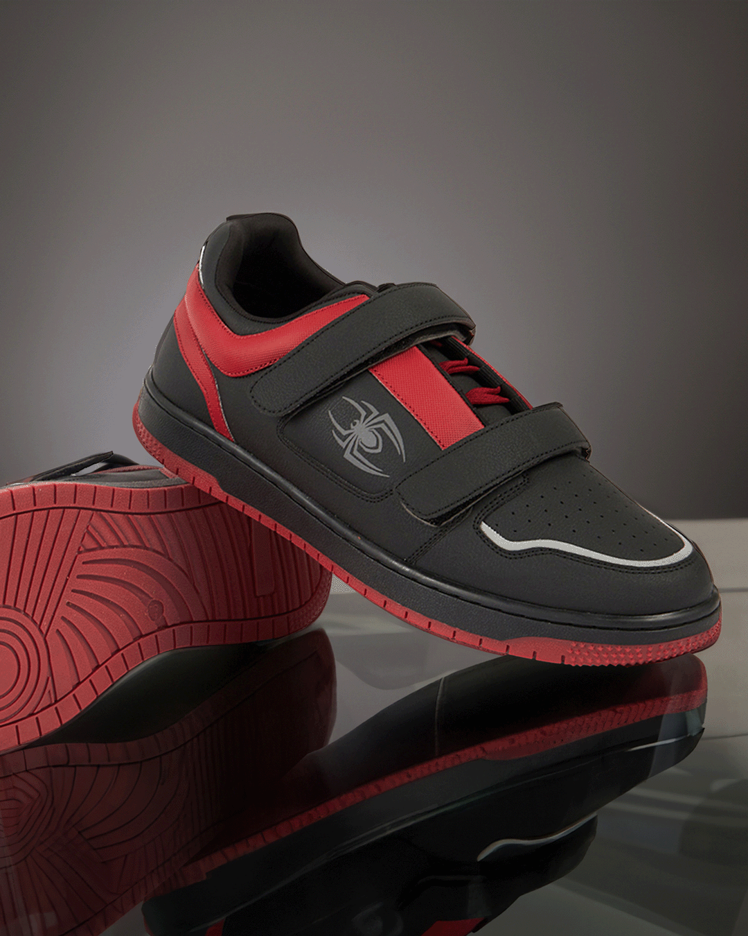 Buy Men's Black & Red Spider-Verse Color Block Low-Top Sneakers Online ...