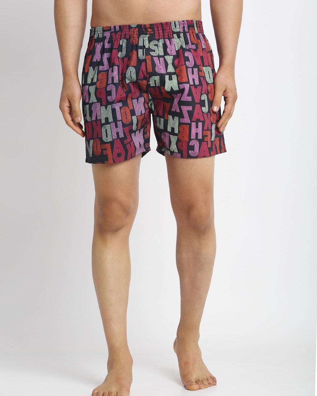 Buy Men's Black & Red Typography Relaxed Fit Boxers Online in India at ...