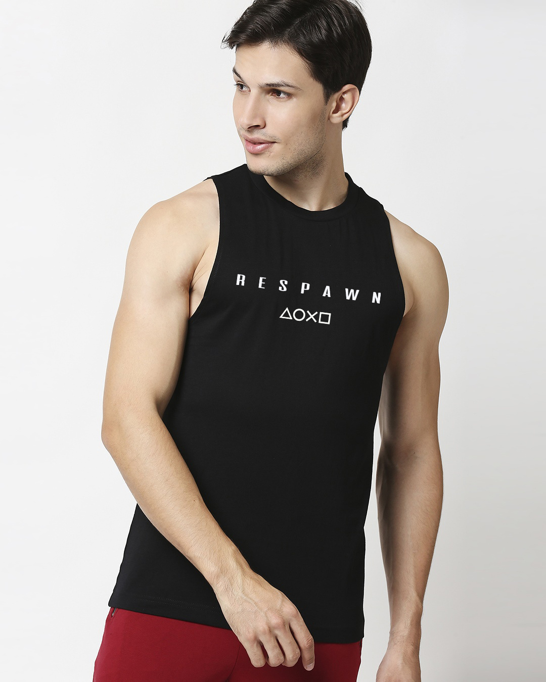 Buy Men's Black Respawn Gamer Typography Vest Online at Bewakoof