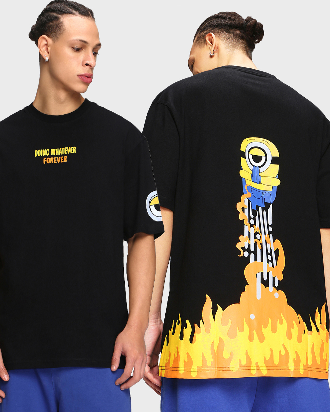 Buy Men's Black Rise of Guru Graphic Printed Oversized T-shirt Online ...
