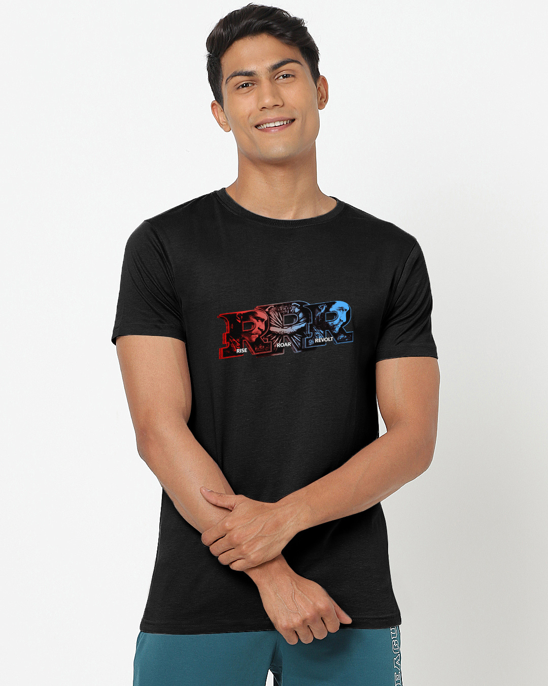 Buy Men's Black RRR Logo Printed T-shirt Online at Bewakoof