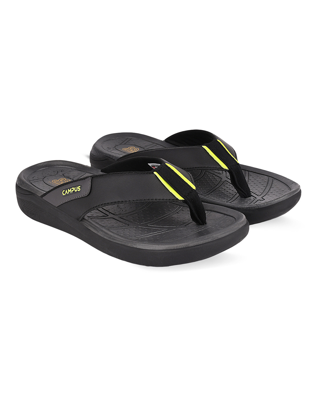 Buy Men's Black Self Design Flip Flops Online in India at Bewakoof