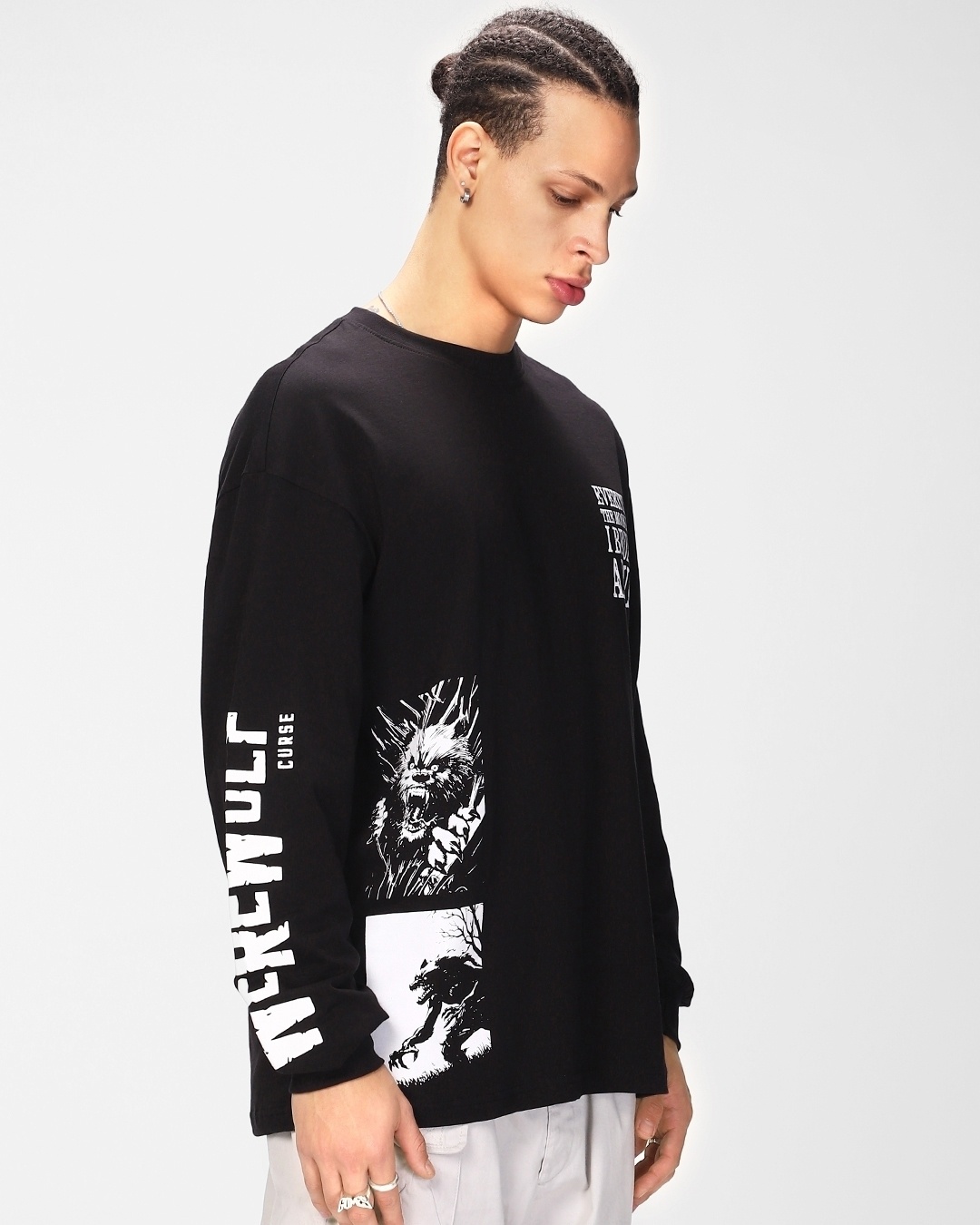 Buy Men's Black Shape Shifter Typography Oversized T-shirt Online at Bewakoof