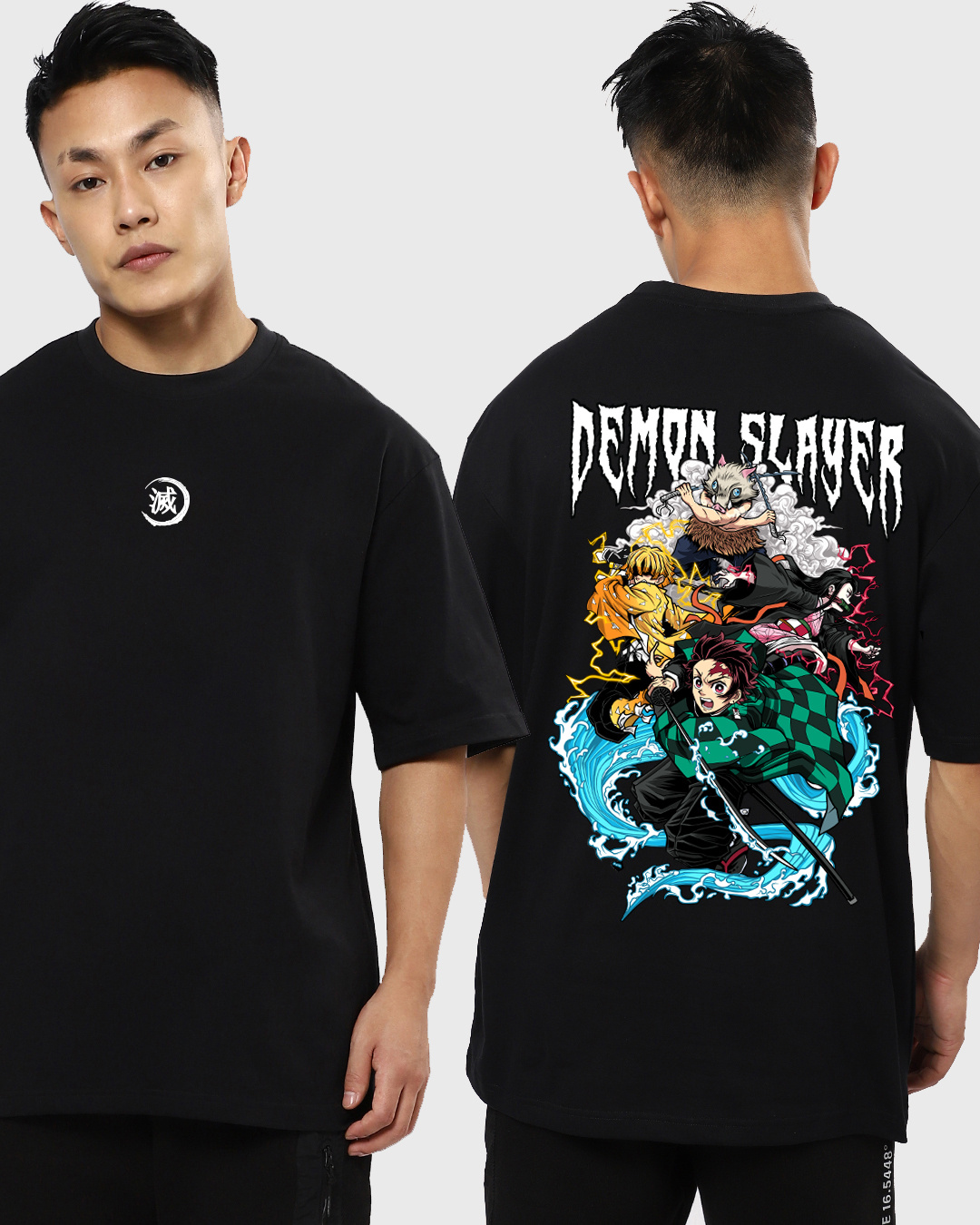 Buy Men's Black Slayer Squad Graphic Printed Oversized T-shirt for Men ...