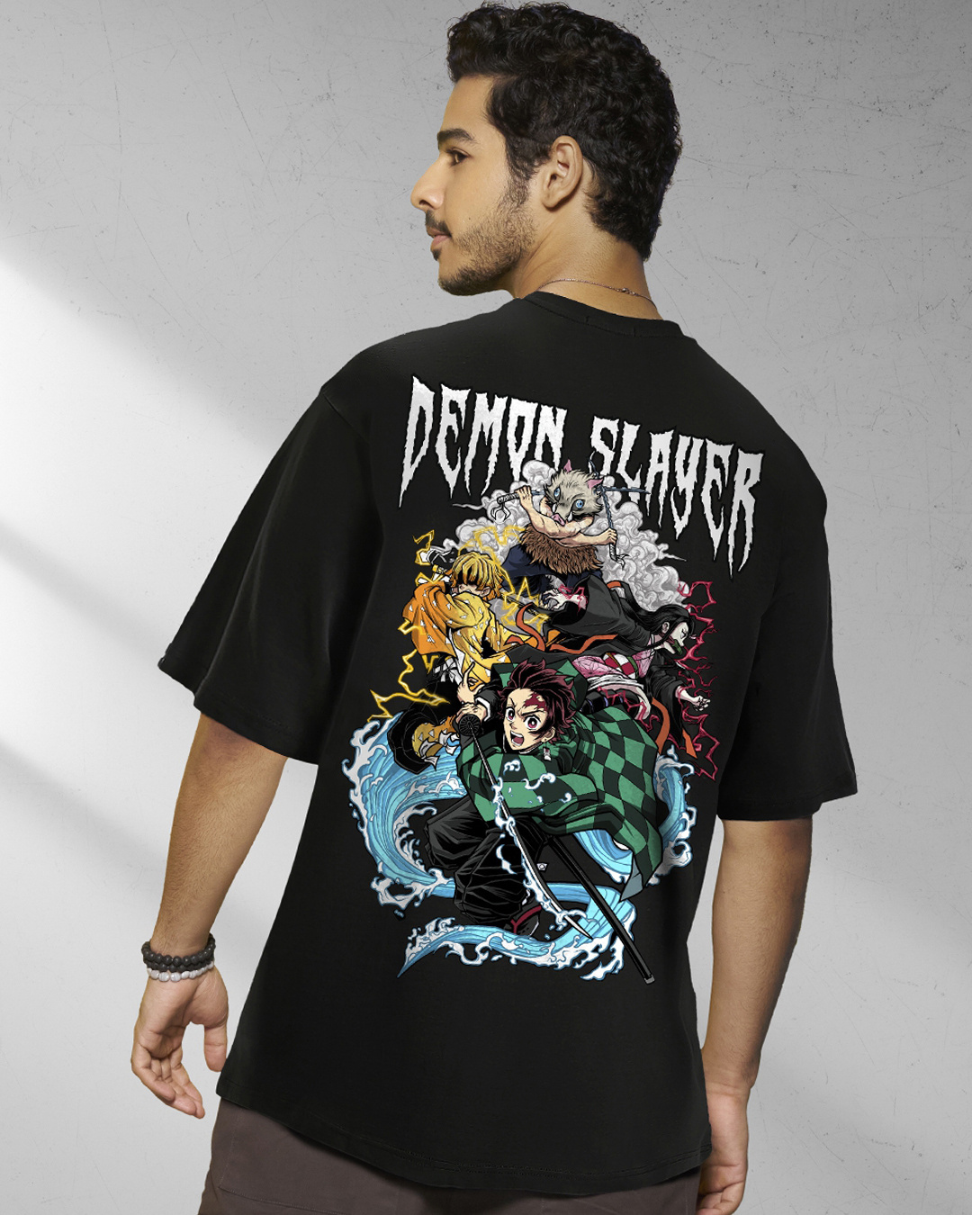 Buy Men's Black Slayer Squad Graphic Printed Oversized T-shirt Online at Bewakoof