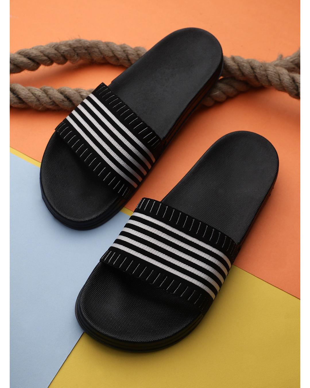 Buy Men's Black Sliders Online in India at Bewakoof