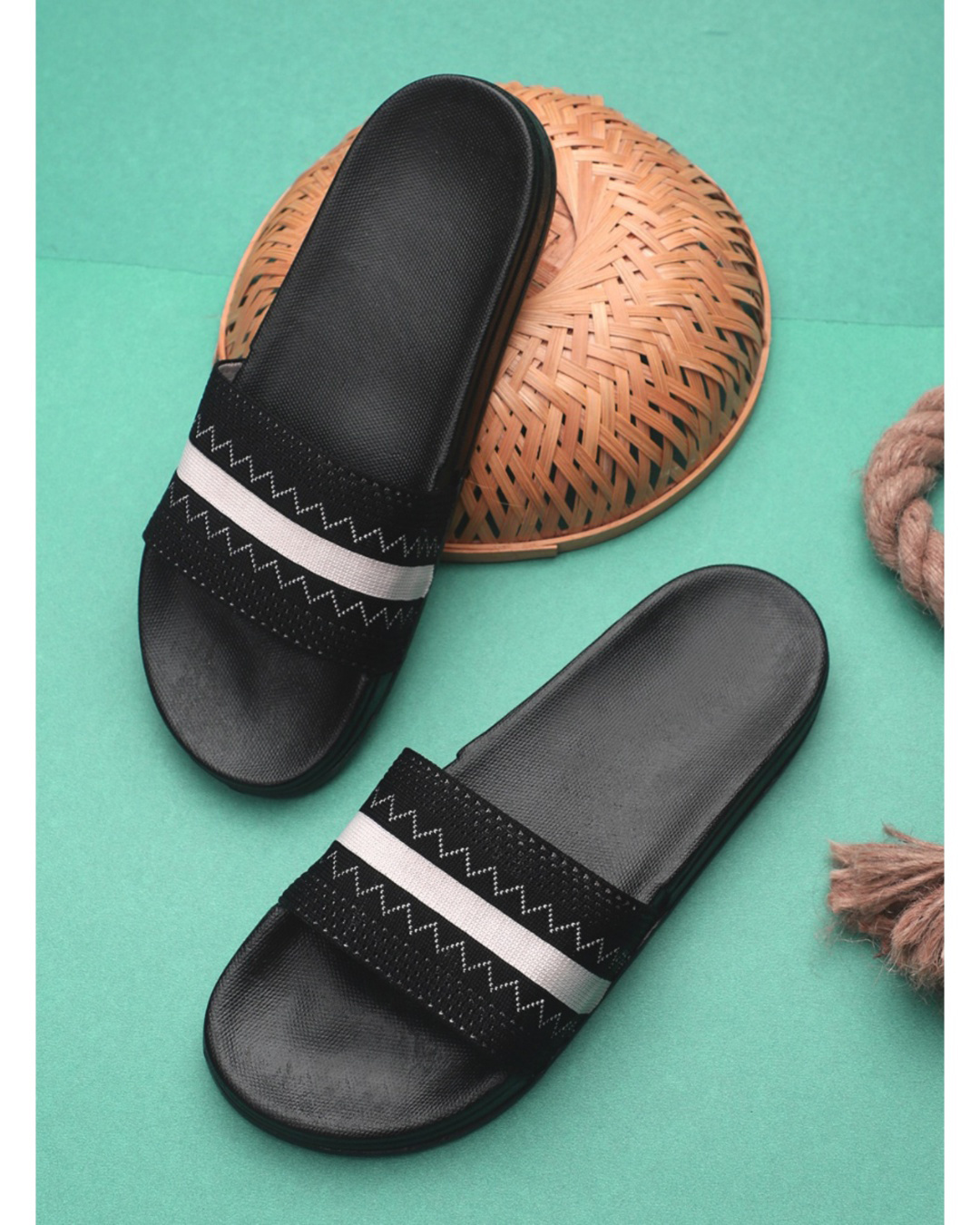 Buy Men's Black Sliders Online in India at Bewakoof