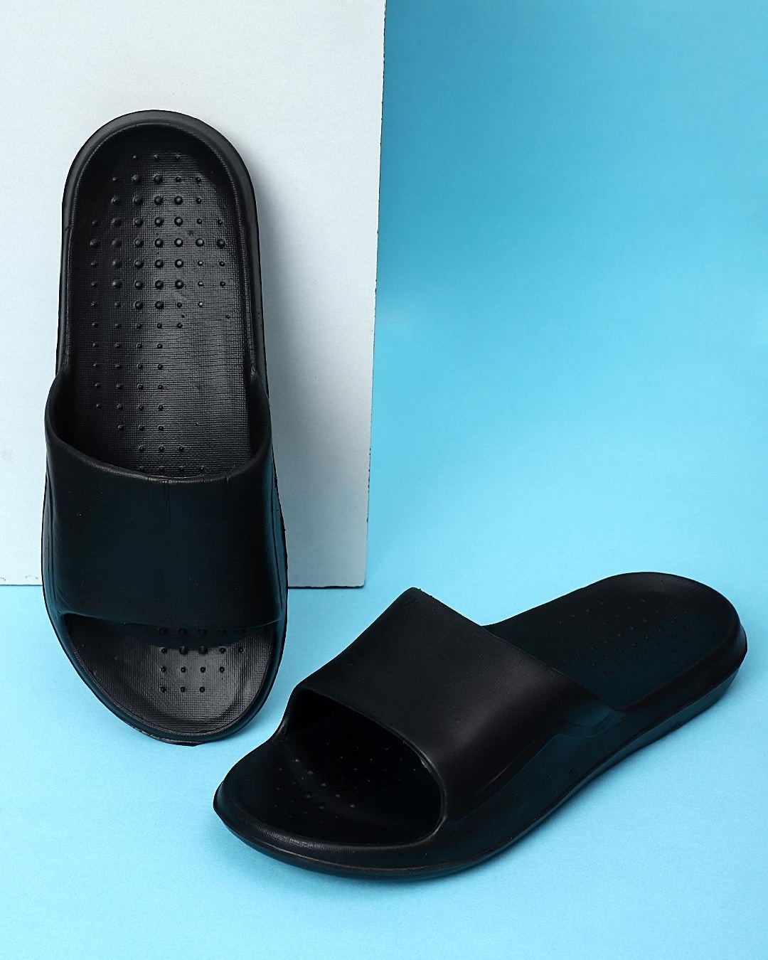 Buy Men's Black Sliders Online in India at Bewakoof