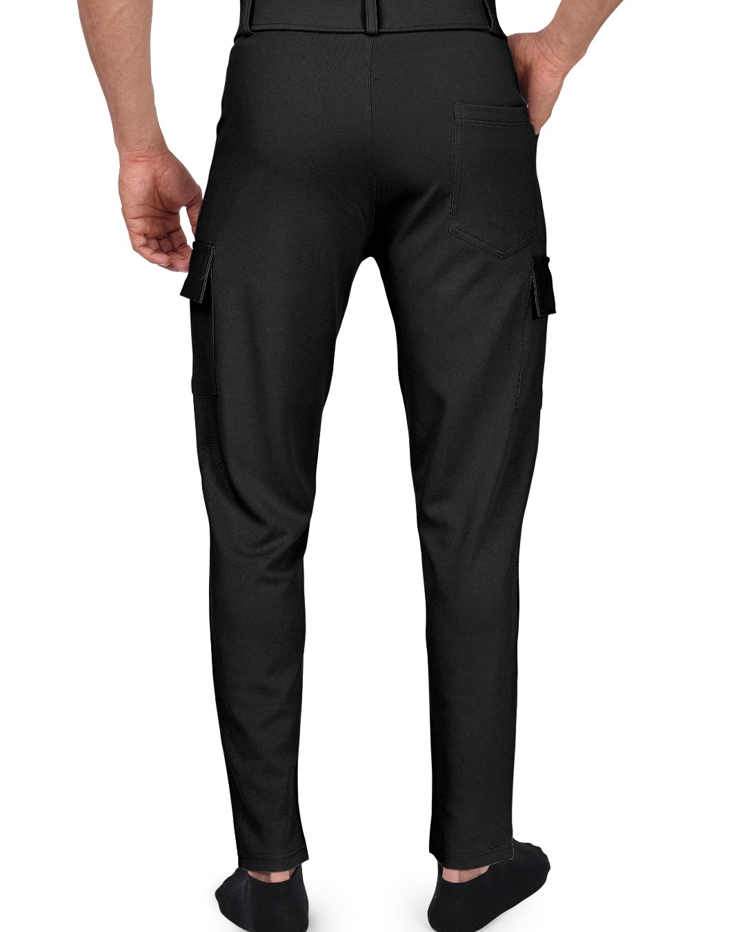 Buy Men's Black Slim Fit Cargo Trousers Online at Bewakoof