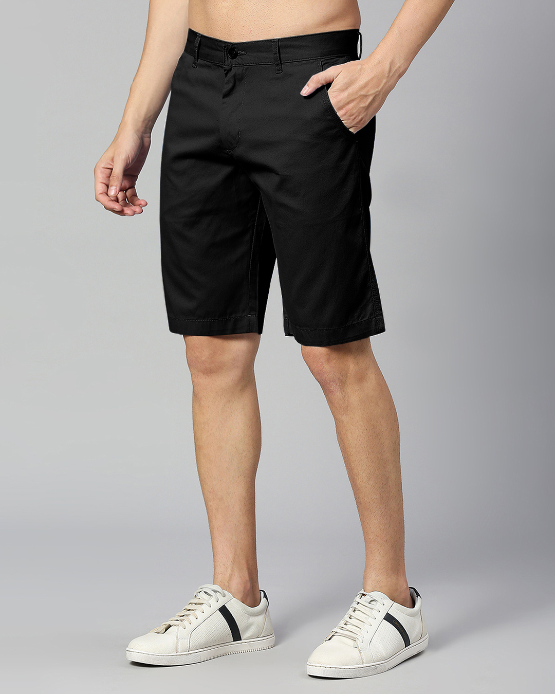 Buy Men's Black Slim Fit Shorts Online at Bewakoof