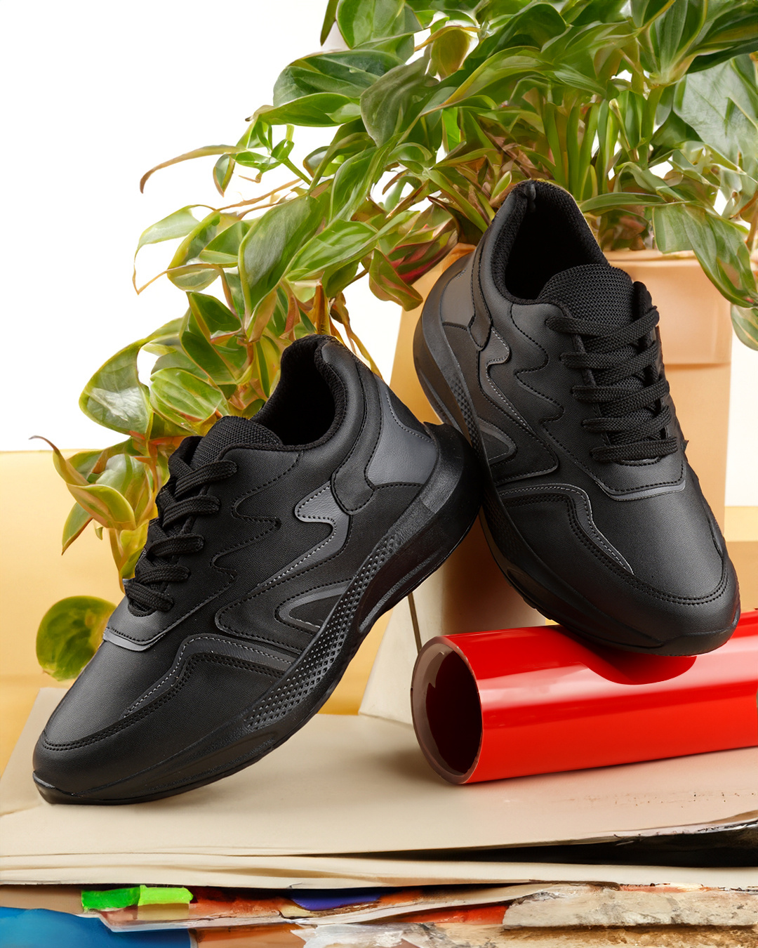 Buy Men's Black Sneakers Online in India at Bewakoof