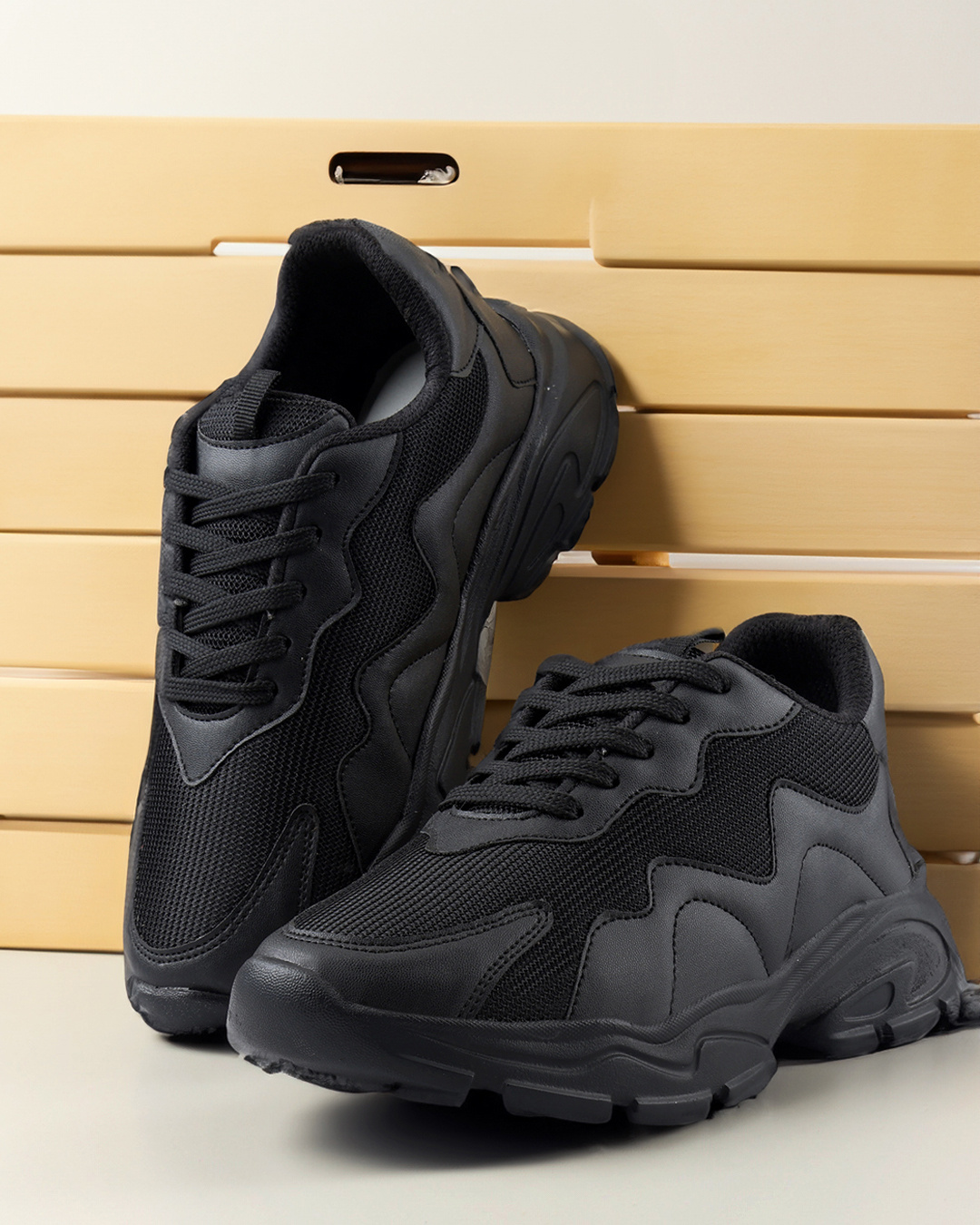 Buy Men's Black Sneakers Online in India at Bewakoof