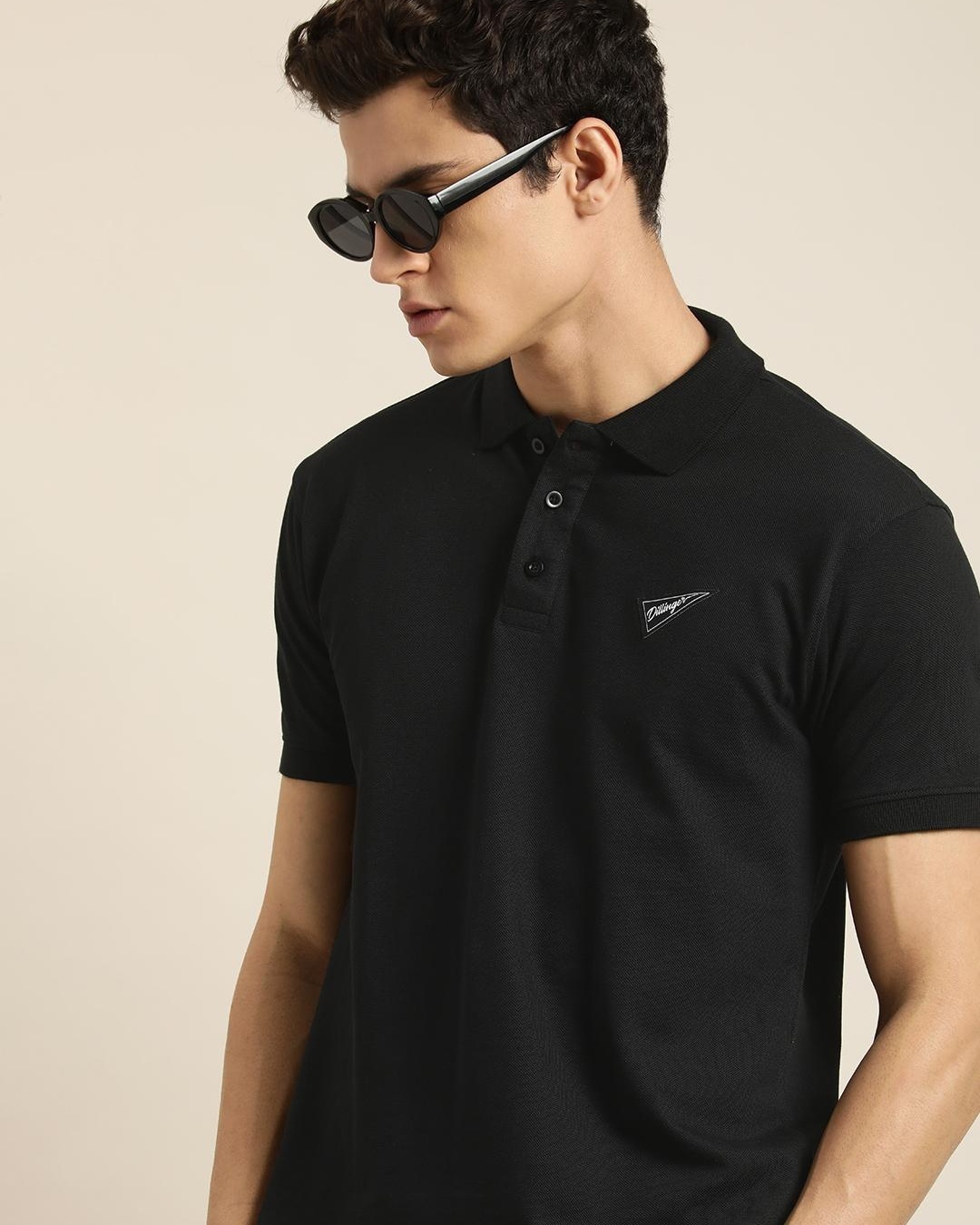 Buy Men's Black Polo T-shirt Online at Bewakoof