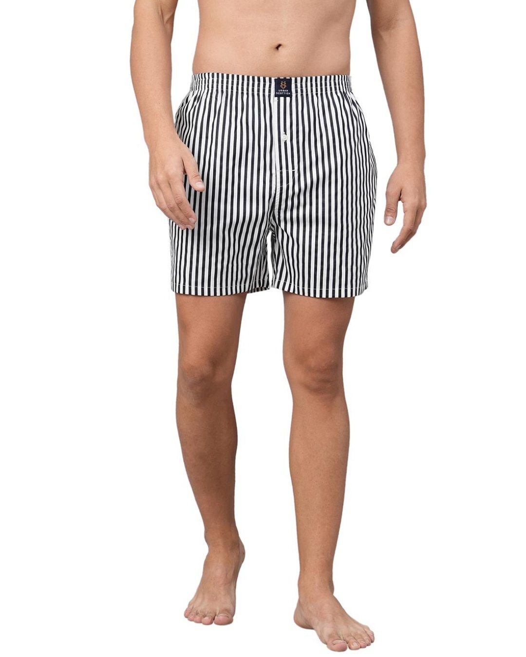 Buy Men's Black Striped Relaxed Fit Boxers Online in India at Bewakoof