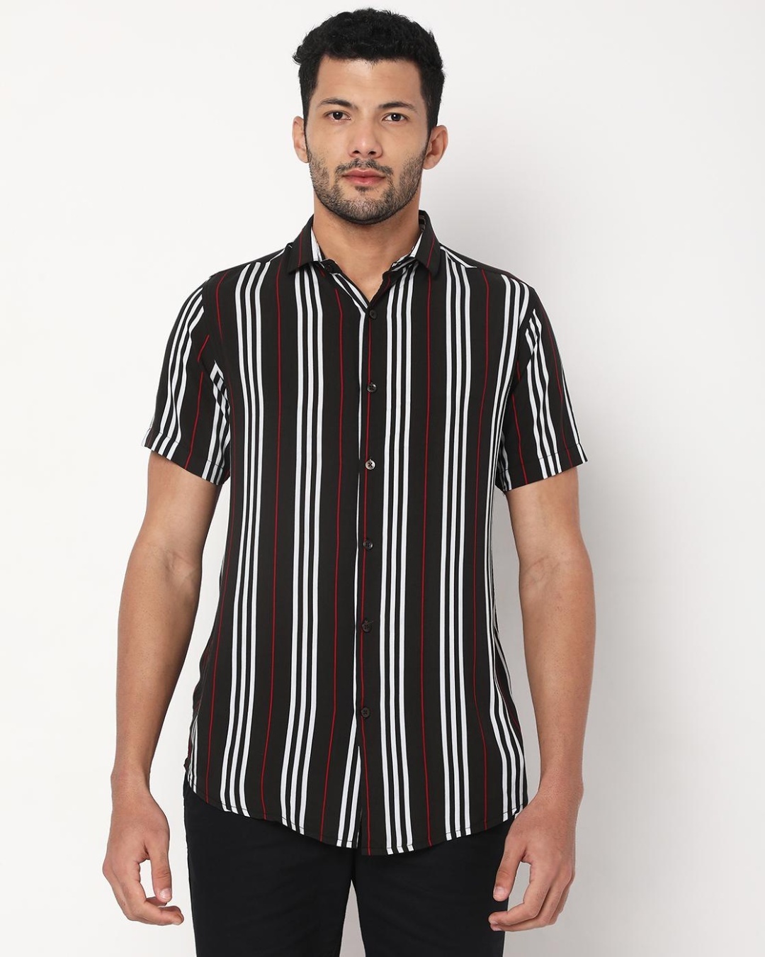 Buy Men's Black Striped Shirt for Men Black Online at Bewakoof