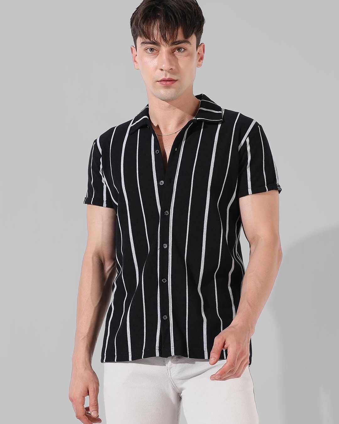 Buy Men's Black Striped Shirt Online at Bewakoof