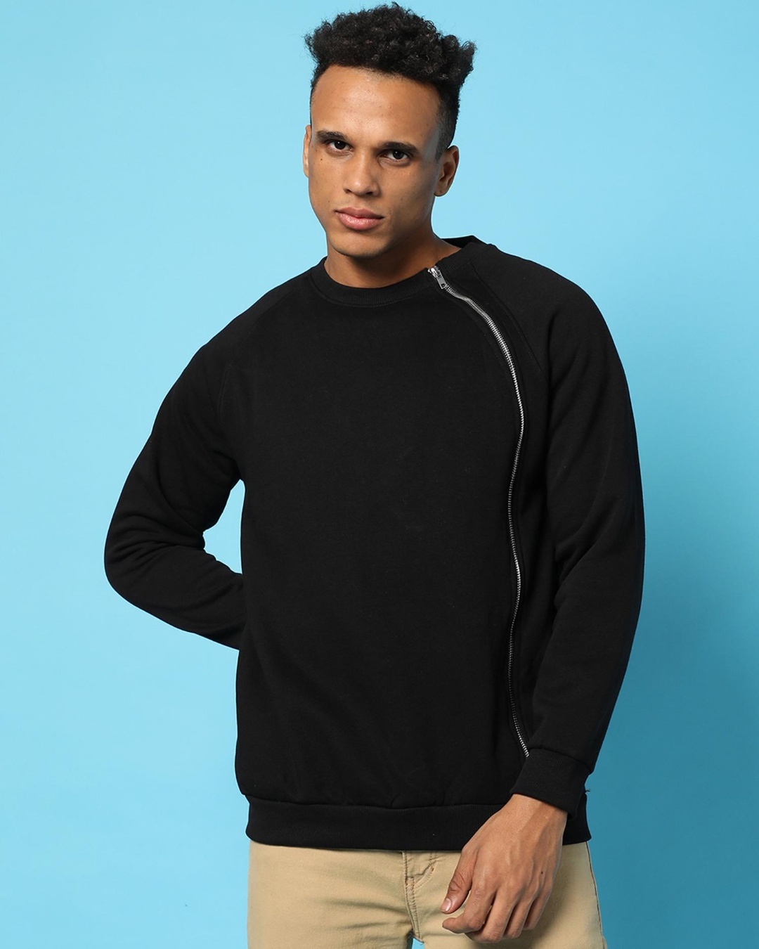 Buy Men's Black Sweatshirt Online at Bewakoof
