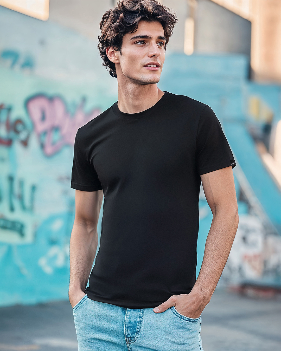 Buy Men's Black T-shirt Online at Bewakoof
