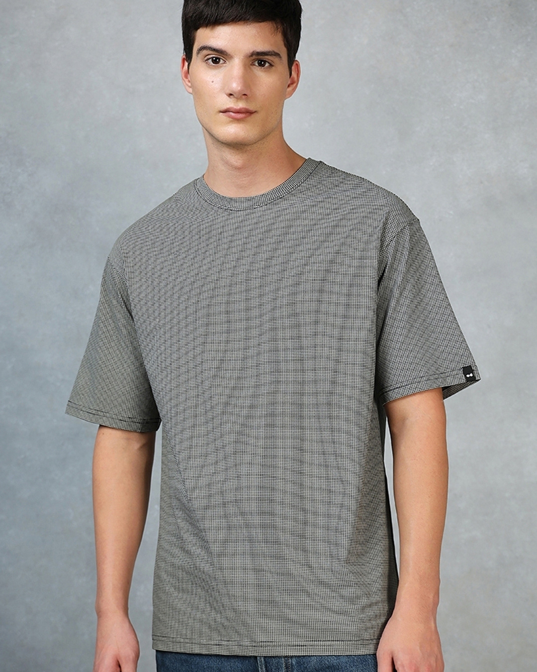 Buy Men's Black Textured Oversized T-shirt Online at Bewakoof