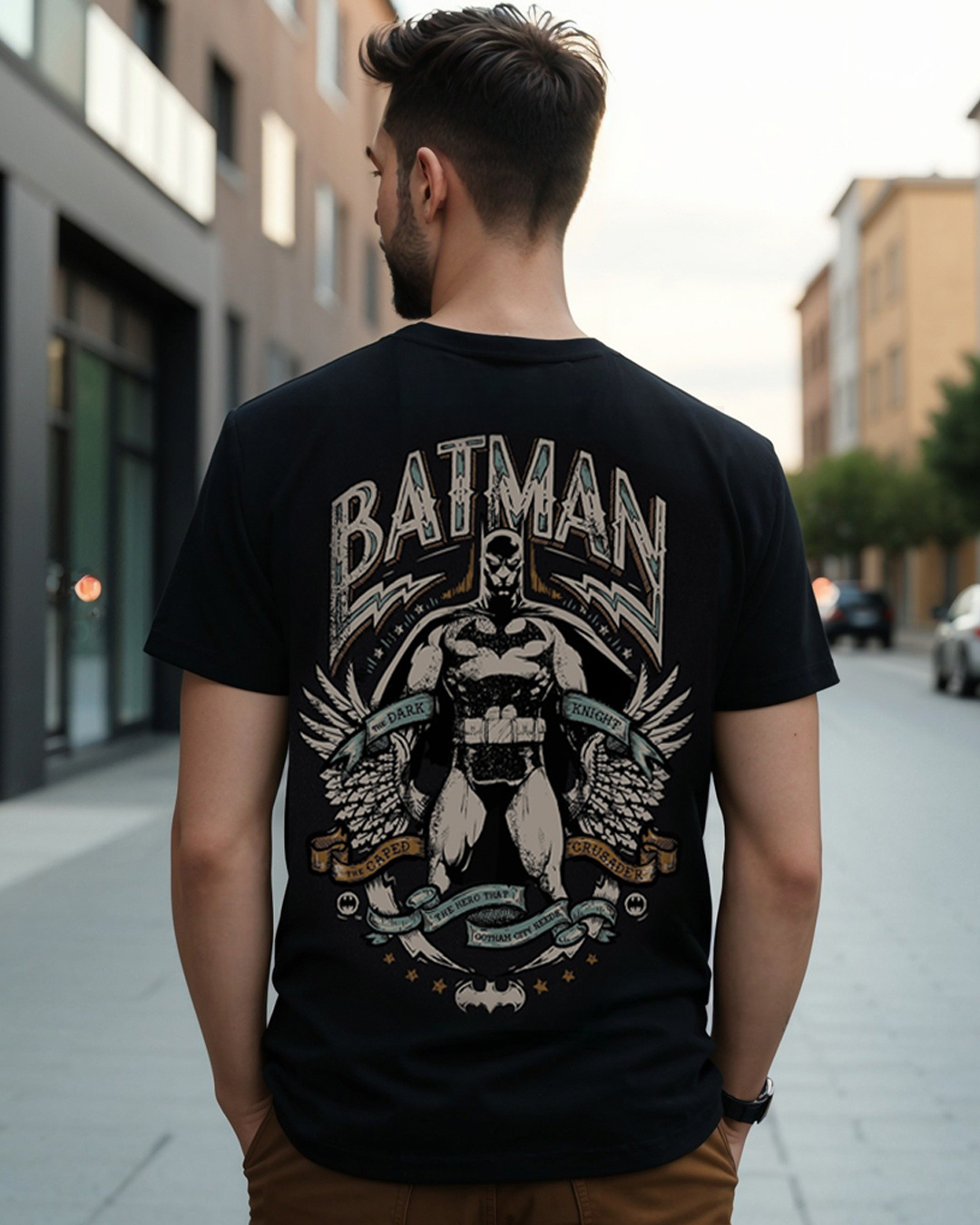 Buy Men's Black The Dark Knight Graphic Printed T-shirt Online at Bewakoof
