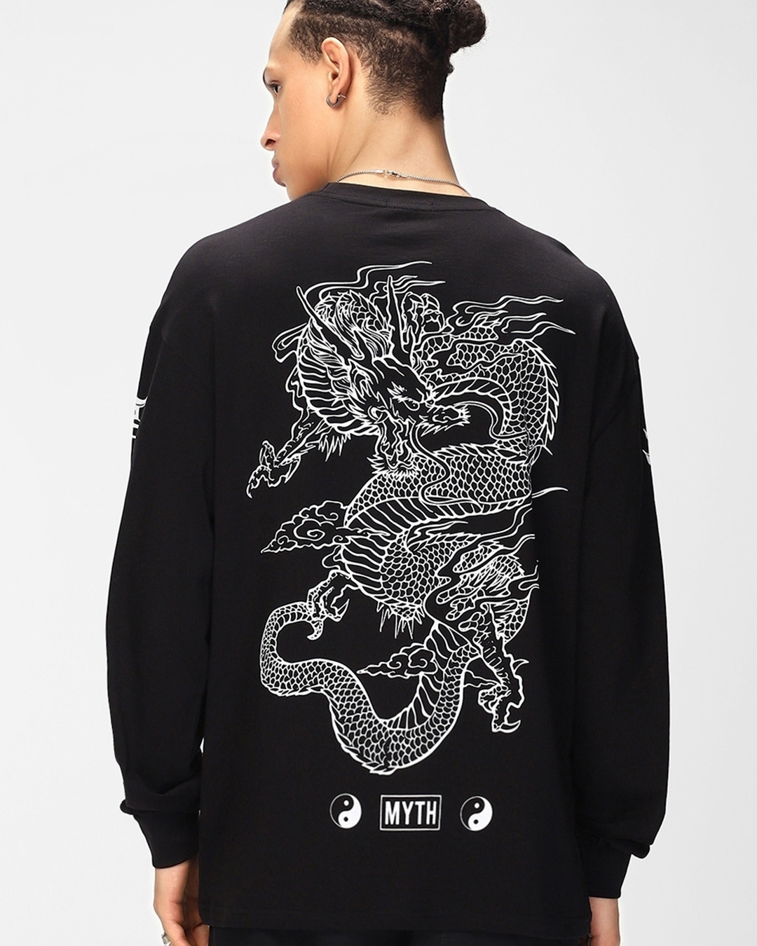 Buy Men's Black The Myth Graphic Printed Oversized Plus Size T-shirt ...