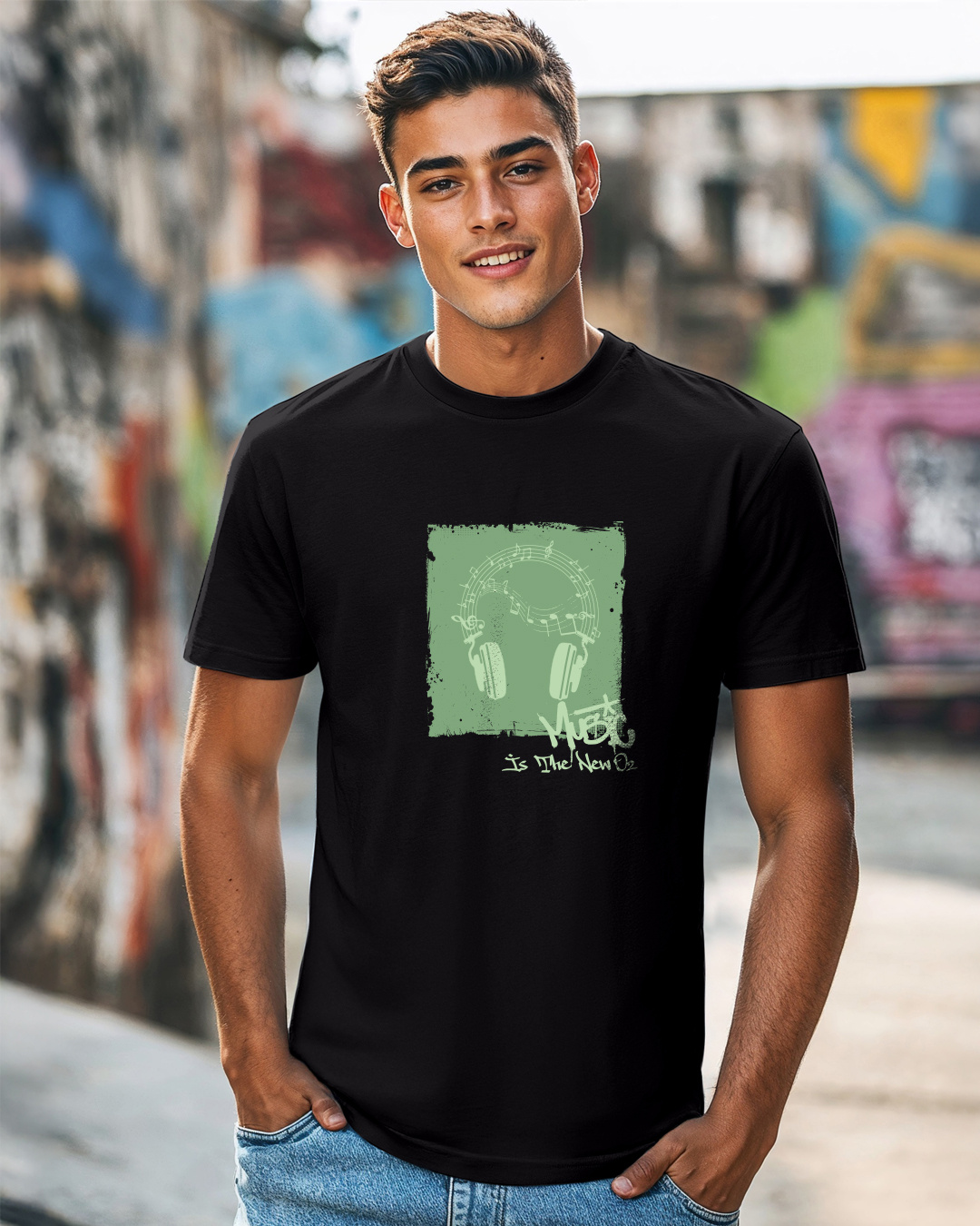 Buy Men's Black The New O2 Graphic Printed T-shirt Online at Bewakoof