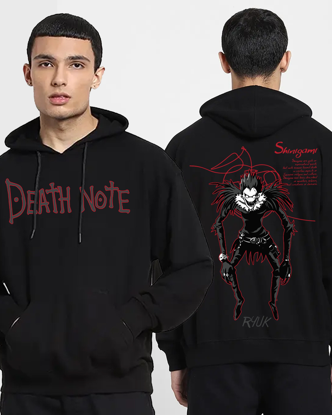 Buy Men's Black The Ryuk Graphic Printed Oversized Hoodie Online at ...