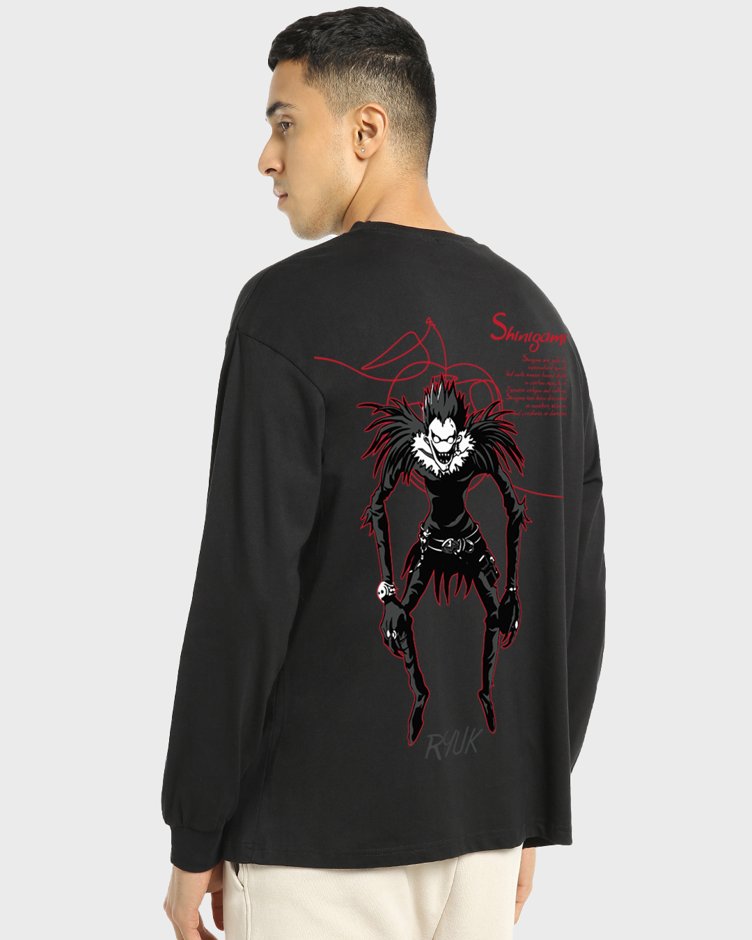 Buy Men's Black The Ryuk Graphic Printed Oversized T-shirt Online at ...