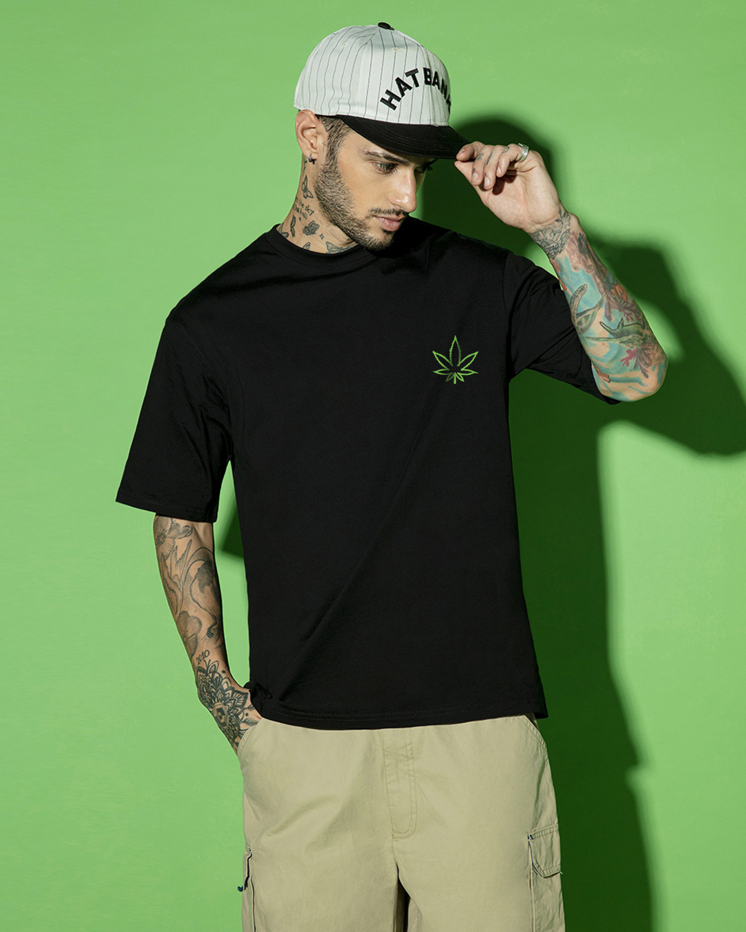 Buy Men's Black Tripping Monkey Graphic Printed Oversized T-shirt ...