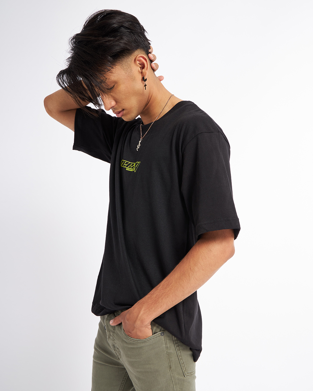 Buy Men's Black Typography Oversized T-shirt for Men Black Online at Bewakoof