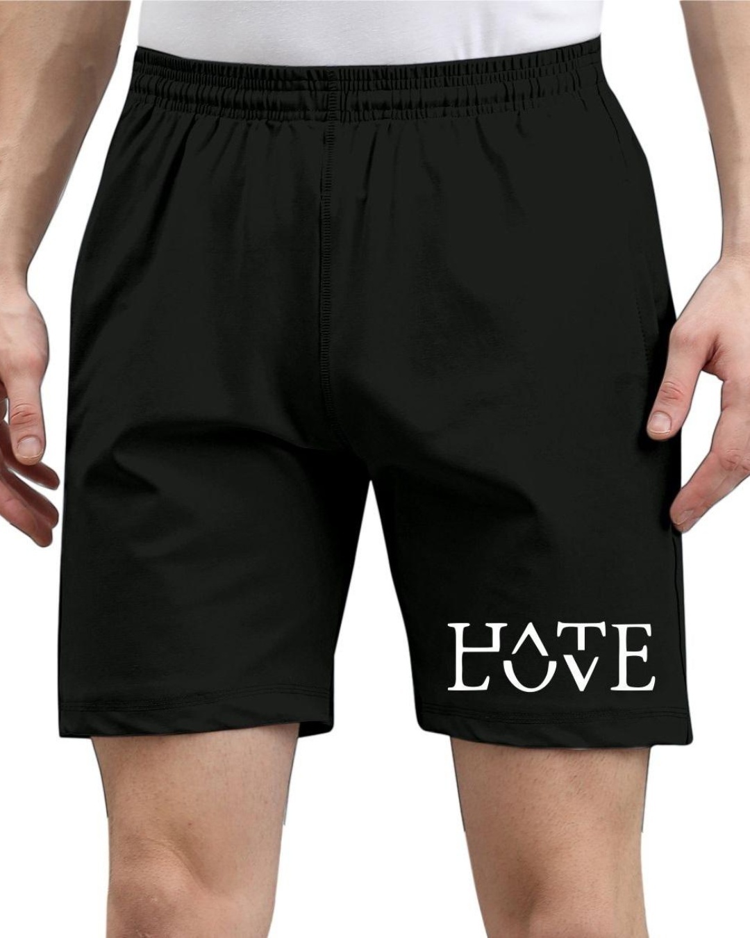 Buy Men's Black Typography Shorts for Men Black Online at Bewakoof
