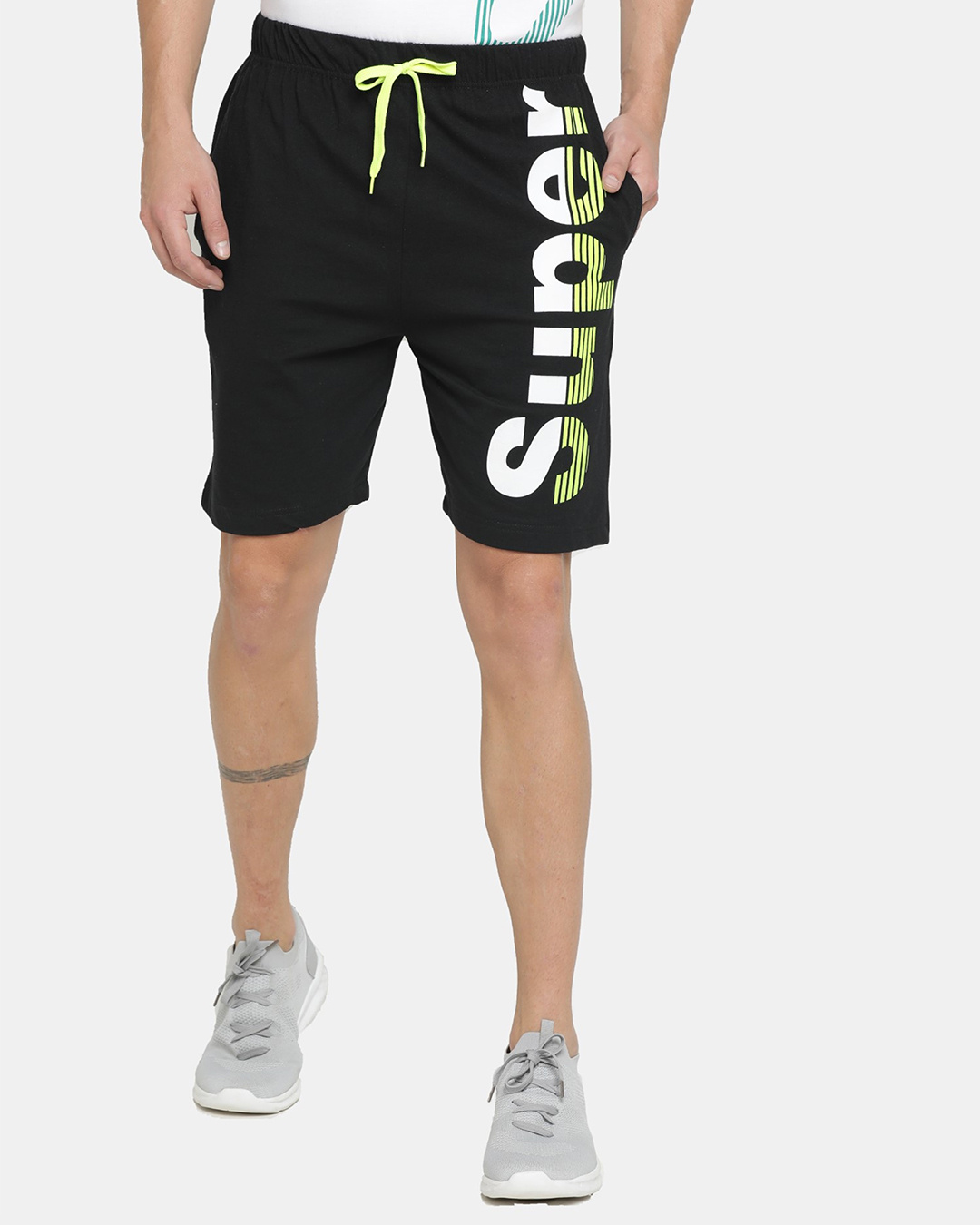 Buy Men's Black Typography Shorts Online at Bewakoof