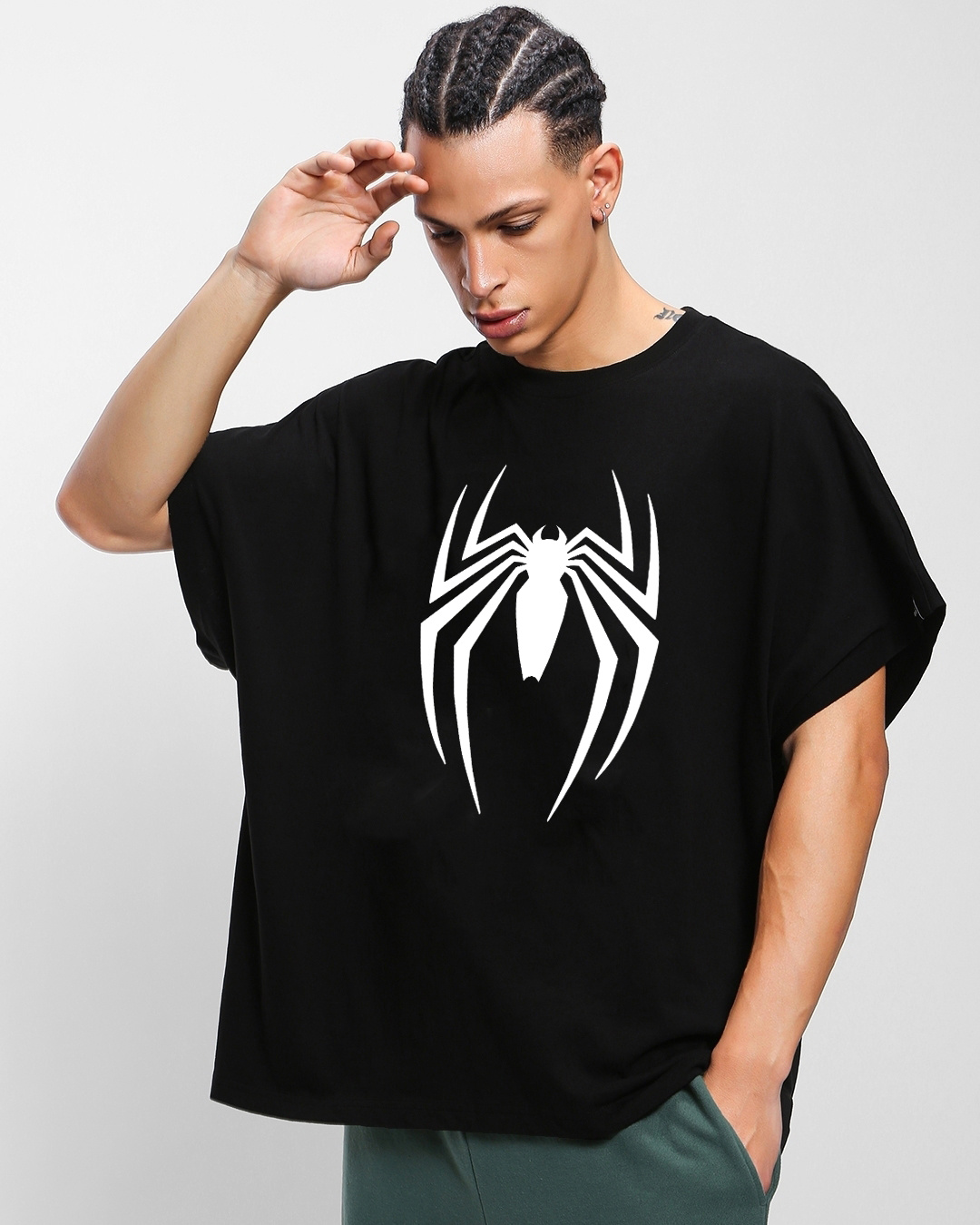 Buy Men's Black Ultimate Spider Graphic Printed Oversized Vest Online ...