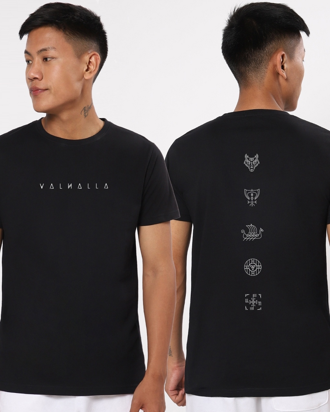 Buy Men's Black Valhalla Graphic Printed T-shirt Online at Bewakoof