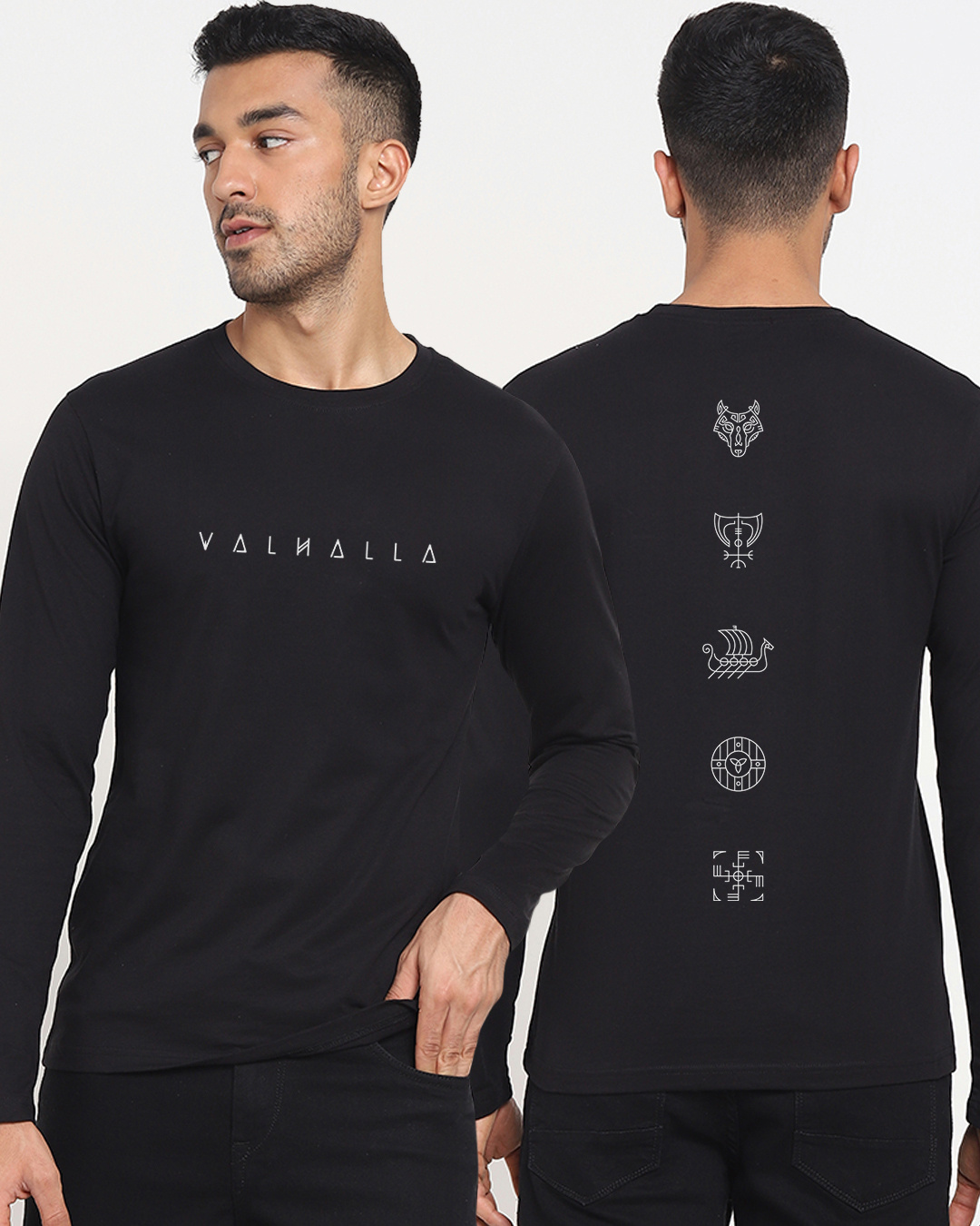 Buy Men's Black Valhalla Typography T-shirt Online at Bewakoof
