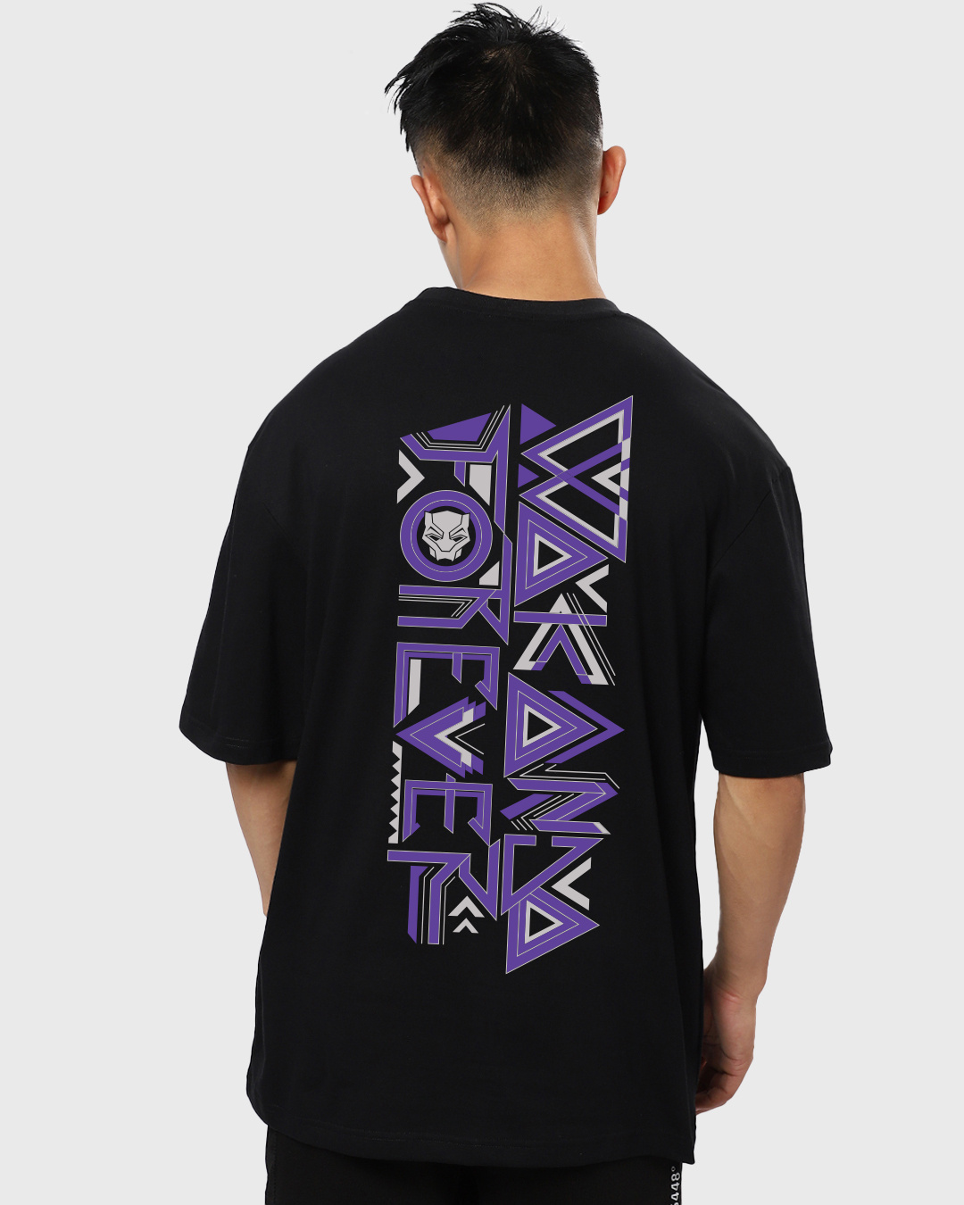 Buy Men's Black Wakanda Forever Graphic Printed Oversized T-shirt Online at Bewakoof
