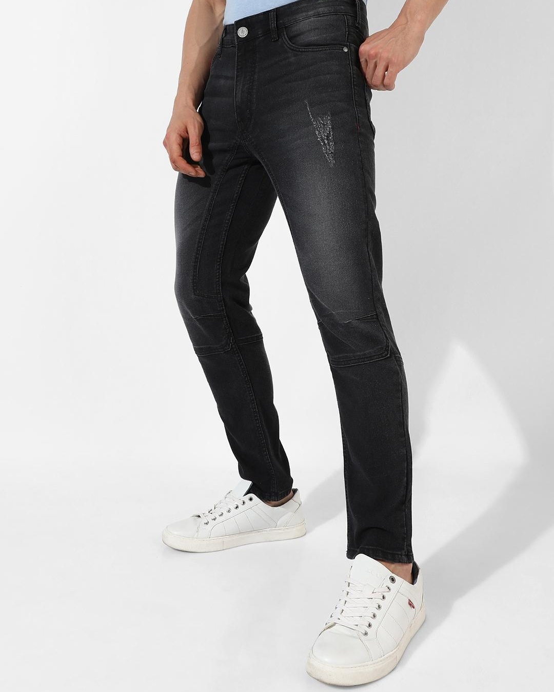 Buy Men's Black Washed Jeans Online at Bewakoof