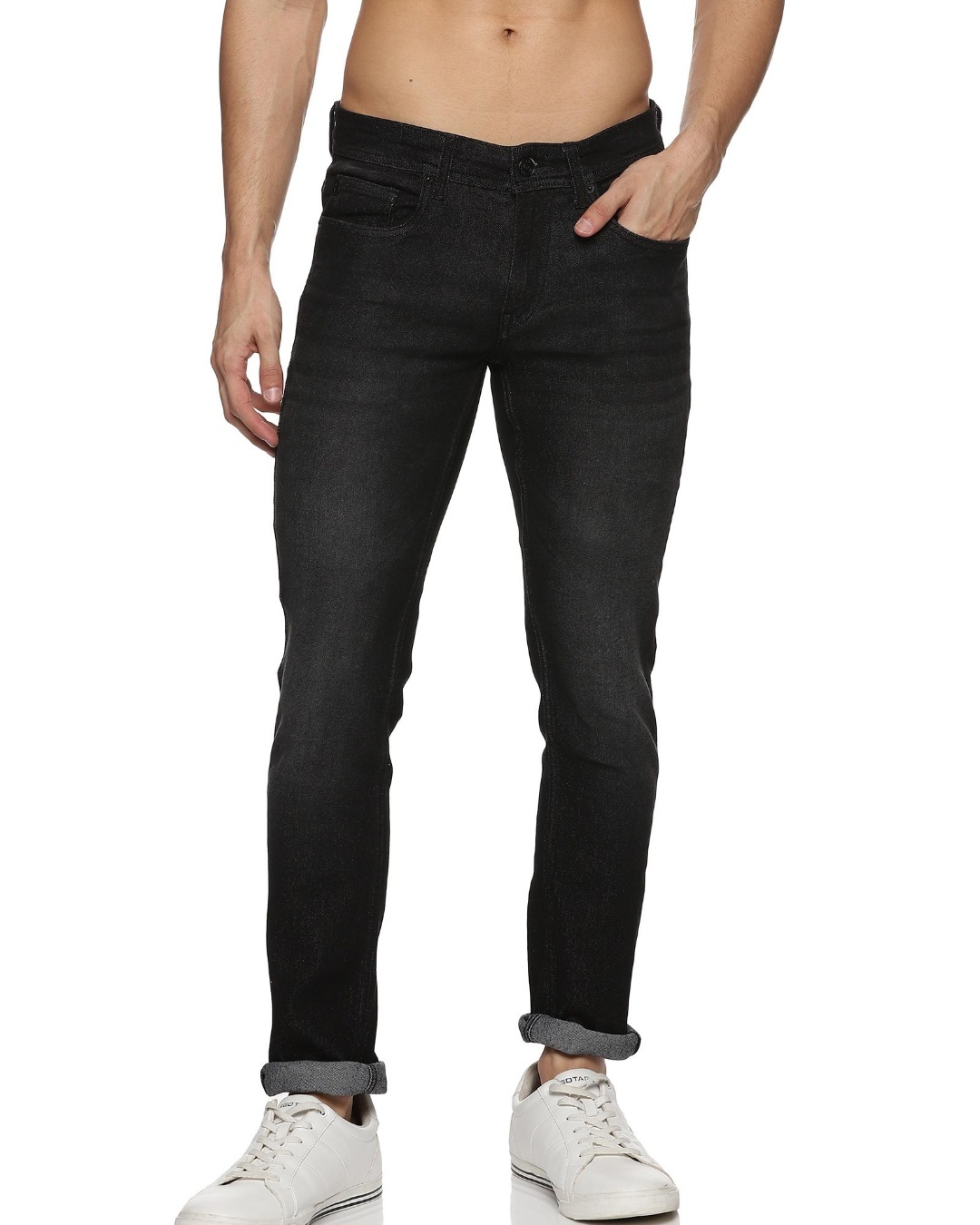 Buy Men's Black Washed Slim Fit Jeans Online at Bewakoof